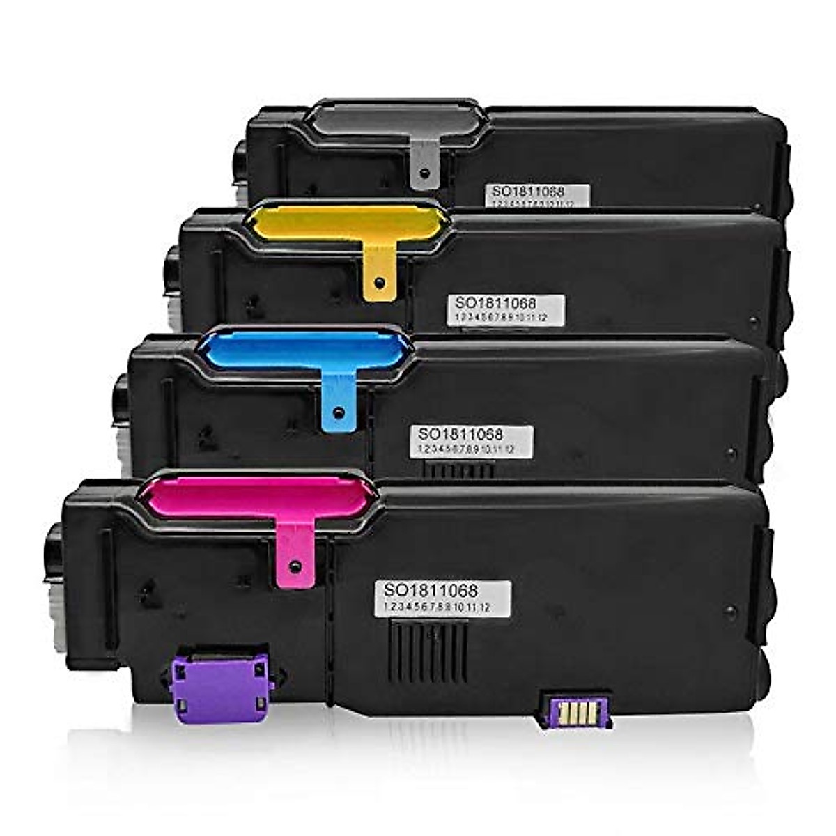 C400 C405 Remanufactured Toner Cartridges 4 Colors 10500 Pages for 106R03524, 8000 Pages CMY for 106R03525 106R03526 106R03527 for Xerox C400n C400dn C405n C405dn Printers (1*Black, Extra High Yield)