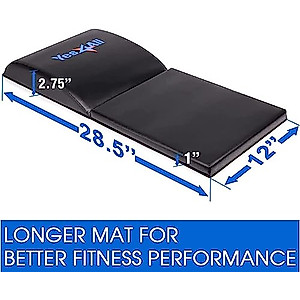 Yes4All Ab Exercise Mat with Tailbone Protecting Pad, Abdominal Wedge – Support for Abs Workout, Sit Up – Abdominal Mat Tailbone Protector (Black)