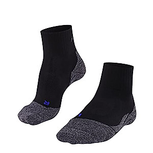 FALKE Women's TK2 Explore Cool Short Hiking Socks, Quarter, Medium Padding, Breathable Quick Dry, Cooling, Lyocell, Black (Black-Mix 3010), 9.5-10.5, 1 Pair