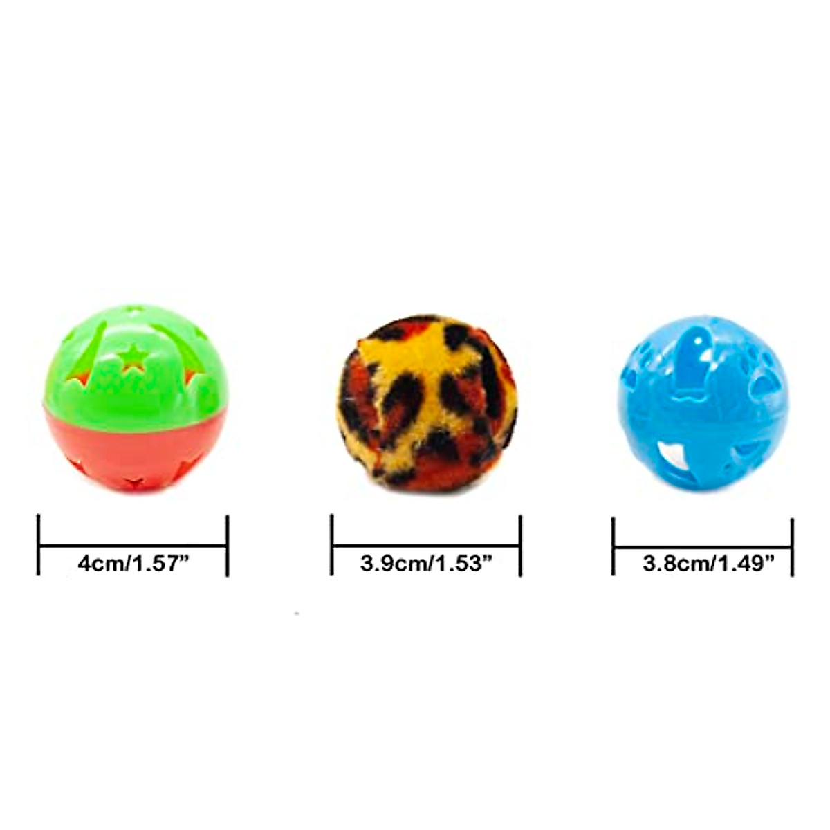 Fashion's Talk 40 Pack Plastic Ball Cat Toys Lattice Balls with Bell Jingle Bulk Kitten Toy, Gift Box Color Varies