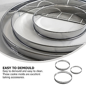 Hemoton 3pcs Stainless Steel Cake Rings Mousse Cake Molds Round Cake Decor Baking Mold Ring Bakeware Set Tool