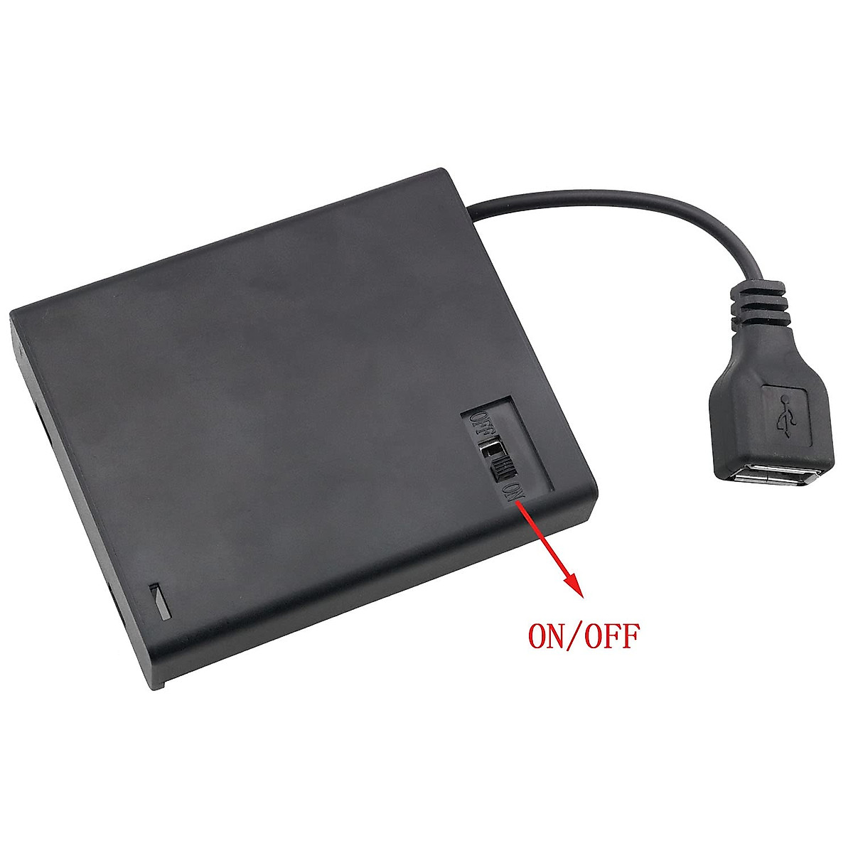 MTQY AA Battery Holder 2PCS 4 AA 6V Multi-Function Battery Storage Case Box with Cover,On/Off Switch and USB Cable