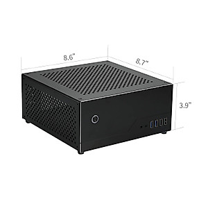 Goodisory SR01 Aluminium Mini-ITX HTPC Soft Router Computer Case Support 6 COM Port (Black)