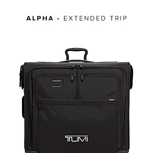 TUMI - Alpha Extended Trip 4-Wheeled Garment Bag with TSA Lock - Stores Suits, Coats, Dresses, and Shoes - Black