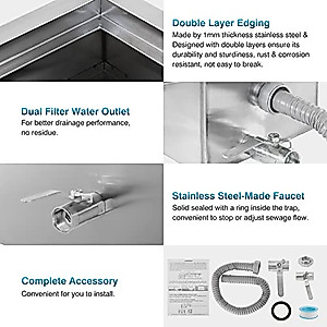 IRONWALLS 9LBS 5GPM Commercial Grease Traps Interceptor, Side Inlet Stainless Steel Grease Interceptor, Under Sink Grease Trap Oil-Water Separator for Home Kitchen, Restaurant, Cafe, Factory