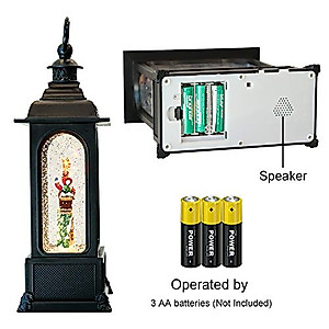 Wondise Christmas Musical Snow Globe Lantern with 6 Hour Timer, 11.2 Inch USB Plug-in & Battery Operated Spinning Water Glitter Lighted Snow Globe Christmas (Santa Claus and Sleigh)