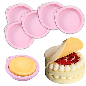 LCKDY 6PCS Silicone Air Fryer Egg Molds, 4 Inch Air Fryer Egg Pan, Silicone Egg Cooker Air Fryer Accessories, Egg Bites Silicone Mold for Baking Muffin Top Pan, Mini Pancake Mold for Muffin Top, Cake