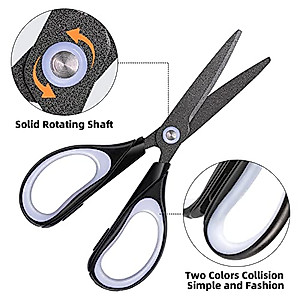 EZWORK Multipurpose Scissors, Comfort-Grip Handles Sharp Scissors for Office Home School Craft Sewing Fabric Supplies (6.7", Black)