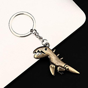 YONGYAN Dinosaur Cute Keychain Couple Keychain Pendant Unisex Car Keyring Alloy Bag Accessories for Men and Women (Copper)