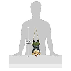 Design Toscano QM2452500 Alfie The Acrobat Swinging Outdoor Garden Funny Lawn Gnome Statues, Multicolored
