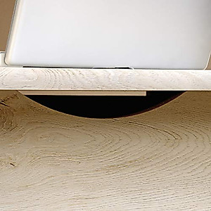 Sauder Edge Water Executive Desk, L: 65.12" x W: 29.53" x H: 29.37", Chalked Chestnut finish