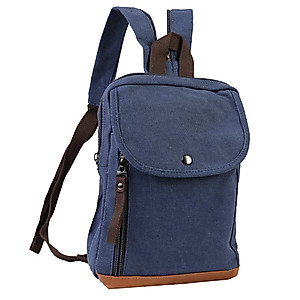 JIAO MIAO Mini Canvas Backpacks Casual Strong Small Packback Daypack,181002-Blue