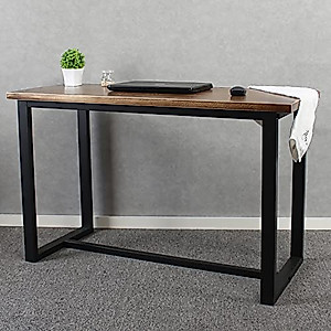 MBQQ Solid Wood & Metal Home Office Desk, Industrial Modern Desk,Writing Desk,Workstation,Gaming Workbench,Dining Table,Long Table for Home(47 inch)