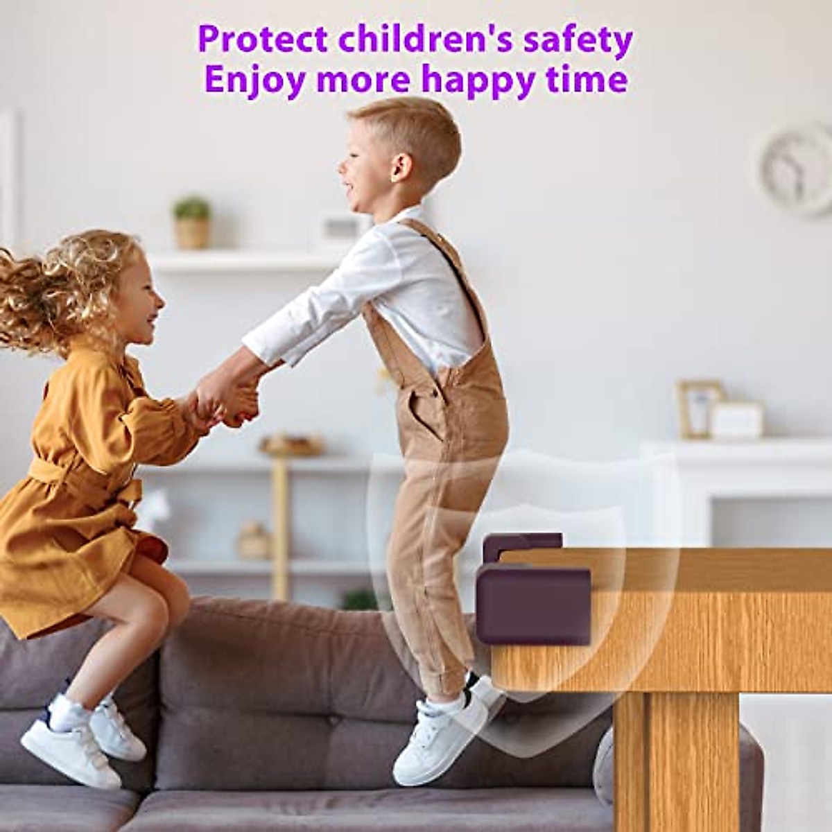 Kxtffeect 10Pcs Extra Thick Premium High Density Furniture Table Edge & Corner Guard Baby Proofing Bumper Protector - Jumbo Size Value Pack (Brown)