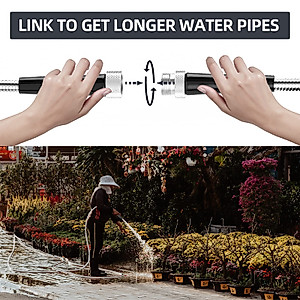 SPECILITE Metal Garden Water Hose 1 FT, Flexible and Lightweight, Heavy Duty Stainless Steel Pipe with Aluminium Fittings for Reel, Yard, Outdoor, Boat