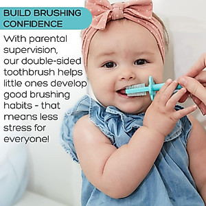 grabease Baby Toothbrush Finger, Infant Toothbrush, Toddler Toothbrush, Baby Finger Toothbrush, BPA-Free & Phthalate-Free, 1 Pack, Teal
