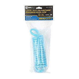 WYNNsky 1/4''×10ft Recoil PU Air Hose, Air Compressor Hose with Swivel Fittings and Bend Restrictors