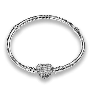 KUNSIR Snake Chain Charm Bracelets for Charm 925 sterling silver Jewelry Bracelet Fits Any Charm Gift for Women