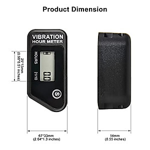 HonorMeet Digital Hour Meter for Lawn Mower,Maintenance Hours Counter by Vibration Activate for Gas/Diesel Powered Garden Tractor Generator Compressor Chainsaw Motorcycle Outboard Motor etc.