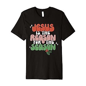 Christian Jesus The Reason Christmas Stocking Stuffer Premium T-Shirt