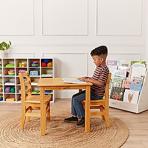 ECR4Kids 24in Square Hardwood Table with 22in Legs, Kids Furniture, Honey