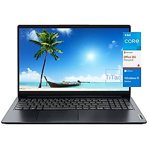 Lenovo IdeaPad 15.6" FHD Premium Laptop (Latest Model) | Intel QuadCore Processor | 8GB RAM | 640GB SSD (128GB eMMC+512GB PCIe SSD), 1-Year Microsoft 365, WiFi 6, Long Battery Life, TiTac, Windows 11