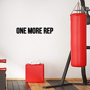 Vinyl Wall Art Decal - One More Rep - 5" x 30" - Trendy Motivational Positive Mind Change Quote Sticker for Gym Crossfit Fitness Center Yoga Pilates Classes Dance Studio Decor (Black)