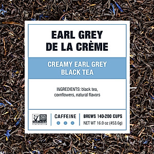 Tiesta Tea - Earl Grey de la Crème | Creamy Earl Grey Black Tea | Premium Loose Leaf Tea Blends | Caffeinated Black Tea | Make Hot or Iced Tea & Brews Up to 200 Cups - 16 Ounce Resealable Bulk Pouch
