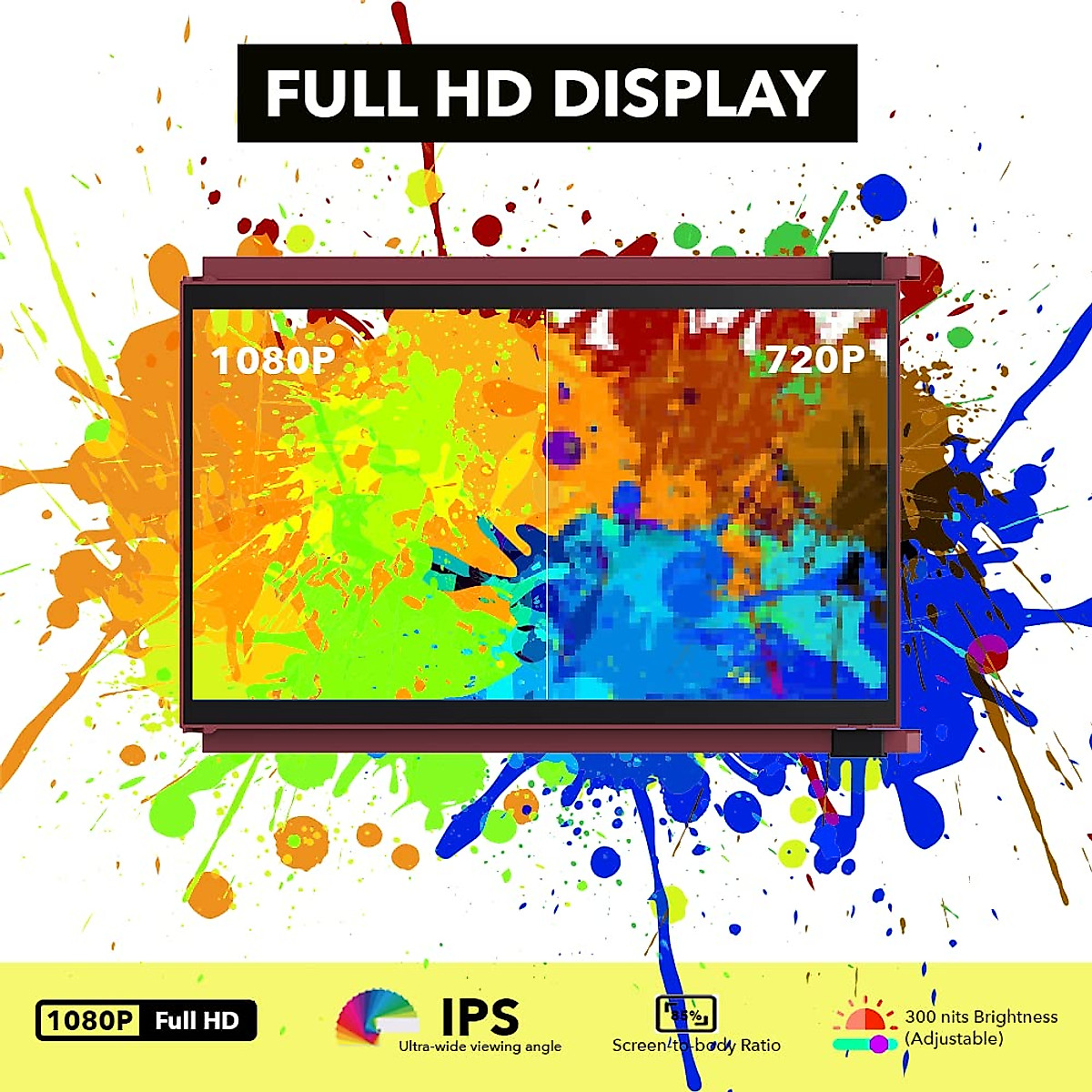 New Mobile Pixels 2022 Duex Max Portable Monitor, 14.1" FHD 1080P IPS Monitor, USB A/USB C Plug and Play Auto Rotated Laptop Monitor, Windows/Mac/Android/Switch Compatible (Rio Rouge) (Renewed)