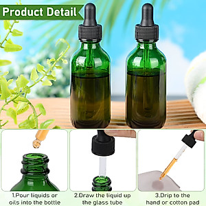 Epakh 100 Pack Glass Dropper Bottles, 2 oz Tincture Vials with Eye Droppers for Essential Oils, Liquids, Leakproof Travel Bottles (Green)