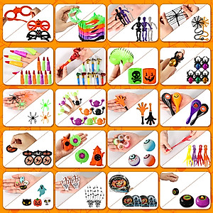 MGparty 200 Pcs Halloween Party Favors Bulk For Kids and Adult, Halloween Party Favors Prizes Box Toy Assortment, Carnival Game Prizes,Treasure Box Toys for Classroom,Birthday Gifts,Fidget Toys