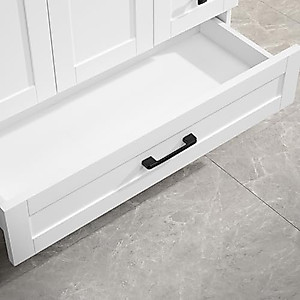 DodreHome 30" Bathroom Vanity with Sink Combo, Modern Freestanding Bathroom Cabinet with Soft Closing Door and Drawers, Includes Undermount Single Vessel Sink, Faucet & Mirror, White (30INCH)