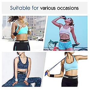 MoKo Sports Running Belt,Outdoor Dual Pouch Sweatproof Reflective Slim Waist Pack,Fitness Workout Belt Fanny Pack Compatible with iPhone 11/11 Pro Max/X/Xr/Xs Max/8/7, Galaxy Note 10/10 Plus, S20/S10