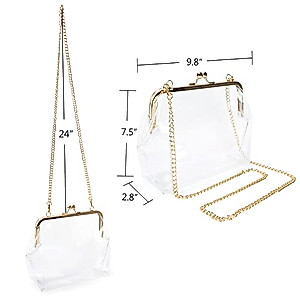 Clear Bag Stadium Approved Crossbody Purse Clutch In Fashion Style For Women Girls With Snap Closure(CP004)