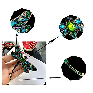 SloveM Crystal Rhinestone Dragonfly Brooch Pin Jewelry Birthday Gifts Mother's Day Brooches and Pins (Green)