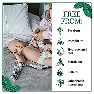 ECOLEAF Butt Cream Symptomatic Rash Relief | Made in the USA with Organic Plant Extracts & Oils | Great for Diaper Rashes, Chafing, Burns, Cuts, Itching | Designed for Babies, Kids, Adults, Athletes