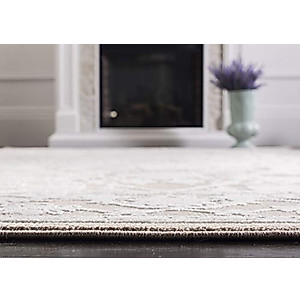 SAFAVIEH Reflection Collection Area Rug - 6'7" Round, Beige & Cream, Vintage Distressed Design, Non-Shedding & Easy Care, Ideal for High Traffic Areas in Living Room, Bedroom (RFT665A)