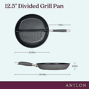 Anolon Advanced Home Hard-Anodized Nonstick Skillets (12.5-Inch Divided Skillet, Moonstone)