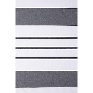 White Shower Curtain for Bathroom, Fabric Shower Curtains, 72x72 in, Farmhouse, Boho, White and Gray Striped Woven