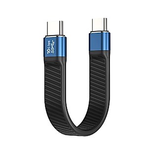 Aprilery Short USB C to USB C Cable, 0.45ft USB 3.2 Gen 2 10Gbps 100W 5A Type C Charging Cable Fast Charge, for MacBook, iPad Pro, Surface, Chromebook, External SSD, Power Bank, Samsung S21 etc