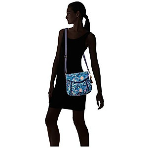 Sakroots Foldover Crossbody Bag in Eco-Twill with Adjustable Strap, Royal Blue Seascape