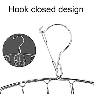 Toplife Clothes Hanger with 10 Clips, Stainless Steel, Windproof, for Drying Socks, Bras, Underwears, Baby Clothes, Hats, Scarfs, Towels, Pants, and Gloves, Set of 4