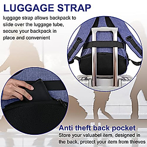 dvarn Laptop Backpack for Men and Women,Waterproof Travel Laptop Backpack with USB Charging Port,Anti Theft College Backpack (Blue)