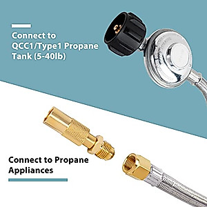 SHINESTAR Propane Adapter Hose with Regulator for Blackstone 17/22-Inch Griddle, Durable Braided Hose, 6-Foot