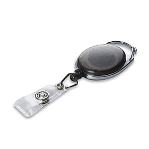 KeySmart Retractable Carabiner - Belt Clip Key Ring and Snap Badge Reel (1-Pack) - Multipurpose and Durable Badge Holder/Carabiner