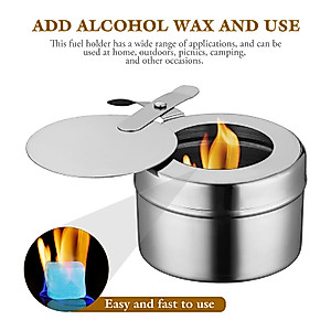 Abaodam 2Pcs Chafing Dish Fuel Holders Stainless Steel Fuel Cans Fuel Tank Boxes Fuel Holders with Covers for Home Outdoor Camping