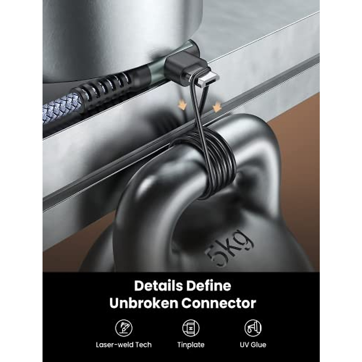 AINOPE Micro USB Charging Cable [2 Pack], Micro USB Cable 6.6FT Right Angle, Durable Nylon Braided USB to Micro USB Cable Compatible with Samsung Galaxy S6,J7 Edge Note 5,fire Tablet,Kindle