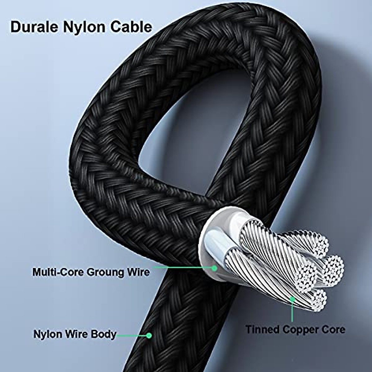 Dual USB C Multi Charging Cable Dual 4ft Length Cable Multi USB Cable USB Charging Cable Nylon Braided Dual USB C Charger Wire Compatible with Cell Phones/Huawei/Samsung Galaxy/Pixel/LG/Tablets