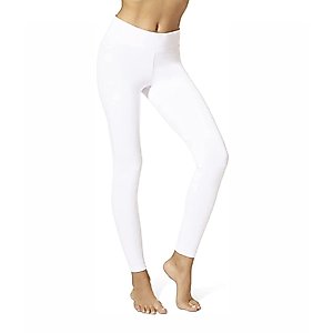 HUE Women's Legging, White, Small