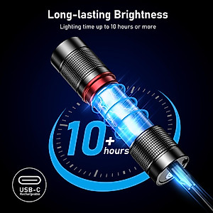Flashlight Rechargeable,High Lumens Tactical Flashlight,Super Bright Small LED Flash Light-Zoomable,Adjustable Brightness,Long Lasting for Camping,Outdoors,Christmas Gifts Men&Women